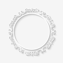 Vintage circle border white frame Royalty Free Vector Image