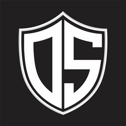 Ds logo monogram with hexagon line rounded design Vector Image