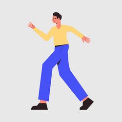 Man character running fast rushing forward Vector Image
