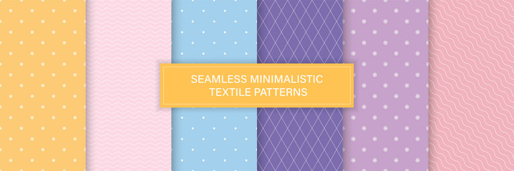 Collection of simple seamless delicate patterns Vector Image