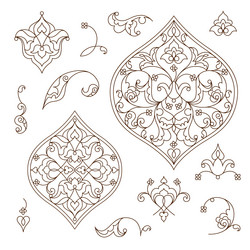 Line art decor in eastern style Royalty Free Vector Image