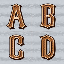 Western alphabet design letters vintage i j k l Vector Image