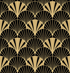 Art deco fan pattern in gold and black Royalty Free Vector