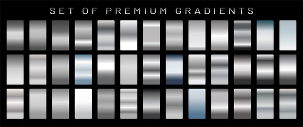 Gradients collection set metallic chrome Vector Image