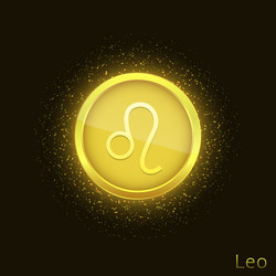 Golden leo sign Royalty Free Vector Image - VectorStock
