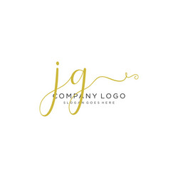 Jg initial handwriting logo with circle template Vector Image