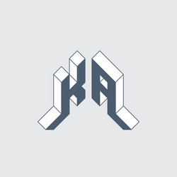 Logo sign ak ka sign two interlaced letters a k Vector Image