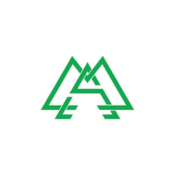 Letter am triangles geoemetric logo Royalty Free Vector