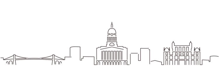 Nottingham single line skyline profile banner Vector Image