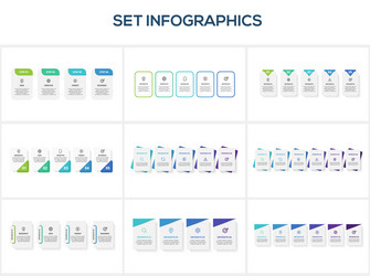 Rectangle concept for infographic with 5 steps Vector Image