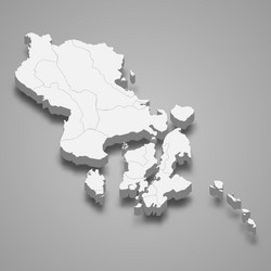 3d isometric map south sulawesi is a province Vector Image