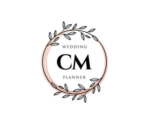 Cm initials letter wedding monogram logos Vector Image
