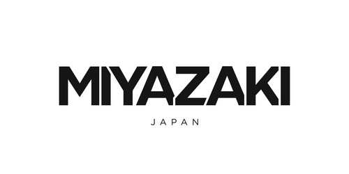 Miyazaki in the japan emblem design features Vector Image
