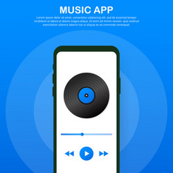 Red and blue music player ui ux gui screen Vector Image