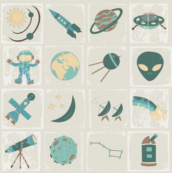 Colorful space and earth icons Royalty Free Vector Image