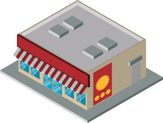 Isometric store building Royalty Free Vector Image