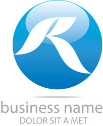 Letter r shaped symbol abstract Royalty Free Vector Image