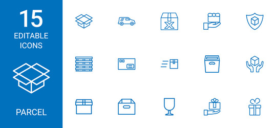 12 parcel icons Royalty Free Vector Image - VectorStock