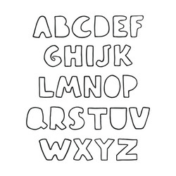 Positive black and white alphabet for children Vector Image