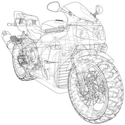 Wireframe of detailed atv from black lines Vector Image