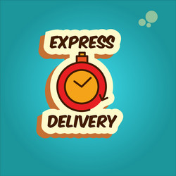 Sticker label express delivery timer Royalty Free Vector