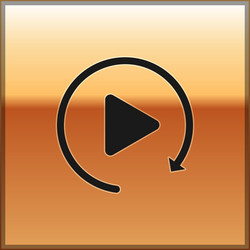Gold video play button like simple replay icon Vector Image