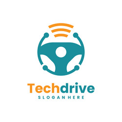 Drive technology logo smart driving Royalty Free Vector
