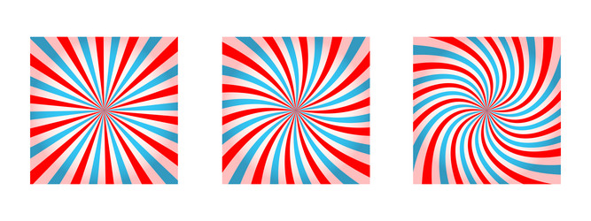 Pink and blue radial twisted stipes vortex effect Vector Image