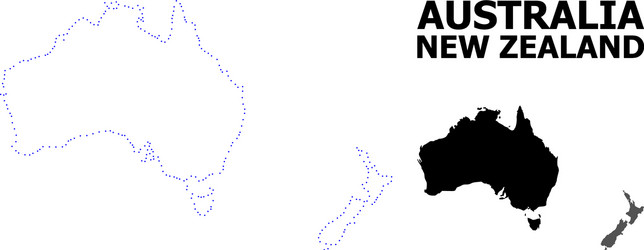 Dot pattern map australia and new zealand Vector Image