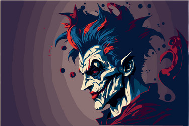 Mad crazy jester of scary clown horror circus Vector Image