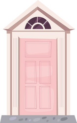 Front pink door scene Royalty Free Vector Image