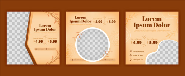 Wedding social media pack for marketing Royalty Free Vector