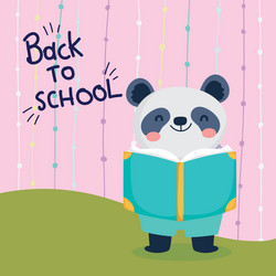 Back to school cute female bear with bakcpack book