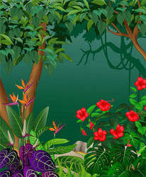 Cool tropical plants cartoon set Royalty Free Vector Image