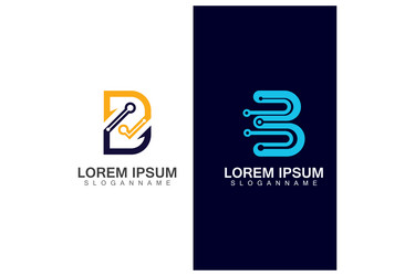 Letter b technology logo concept creative Vector Image