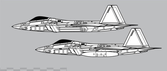 Lockheed boeing f-22 raptor Royalty Free Vector Image