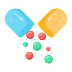 Open capsule Royalty Free Vector Image - VectorStock