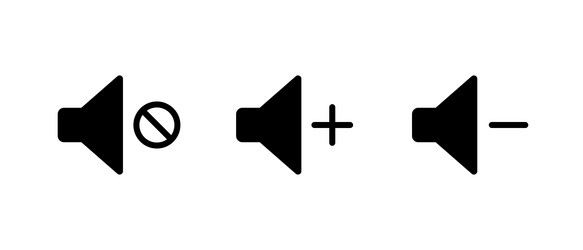 Sound on and off black icons loudspeaker button Vector Image