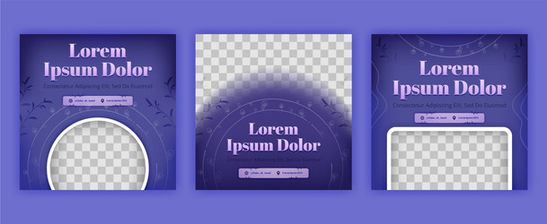 Wedding social media pack for marketing Royalty Free Vector