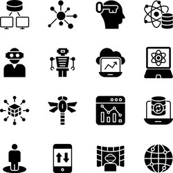 Advanced technology icons set Royalty Free Vector Image