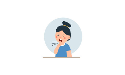 Kid character sneezing and coughing Royalty Free Vector
