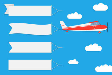 Retro air plane banner design Royalty Free Vector Image