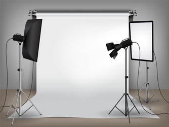 Photography studio photo backdrop and spotlight Vector Image