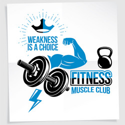 Weightlifting club promotion flyer strong Vector Image