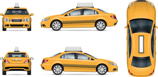 Taxi yellow car cab isolated on white background Vector Image