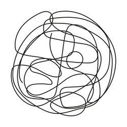 Doodle chaos line art chaotically tangled line Vector Image