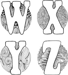 Alphabet Doodle Letter W Vector Images (over 230)