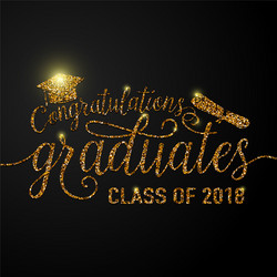 Graduation background class of 2018 with graduate Vector Image