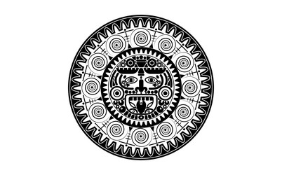 Sacred aztec wheel calendar mayan sun god maya s Vector Image