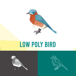 Bird animals low poly logo icon symbol set Vector Image